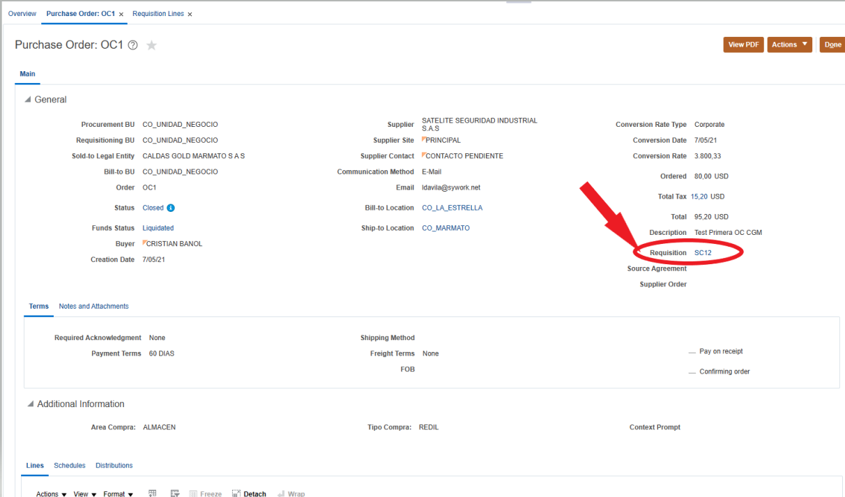 What Is The Requester Table For A Purchase Order — Oracle Mosc
