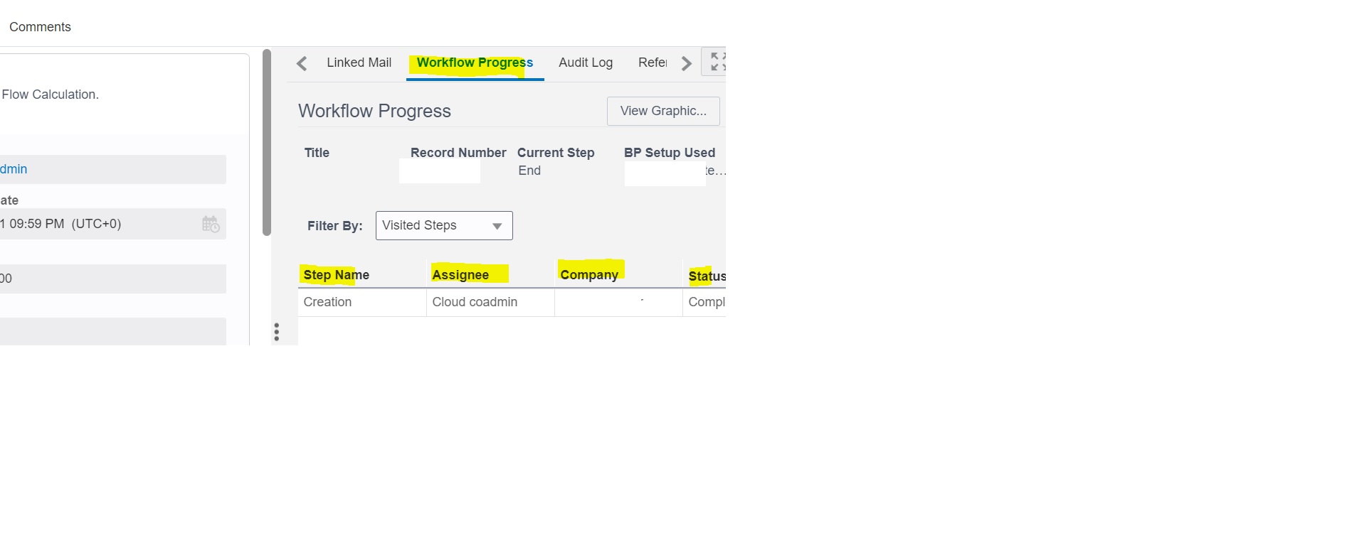 Database Table To Access Data From The Workflow Progress For Bp Record