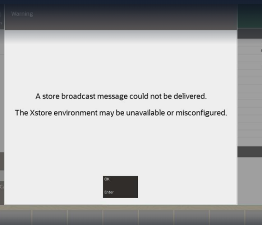 Unable To Communicate Xenvironment With Xstore — Oracle Mosc