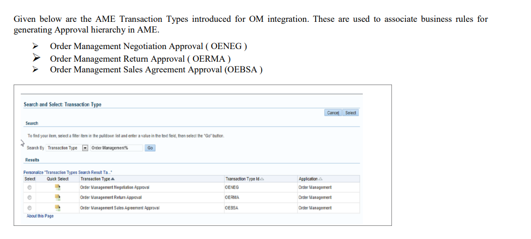 Approval Transaction Types Not Available — Oracle Mosc 1878