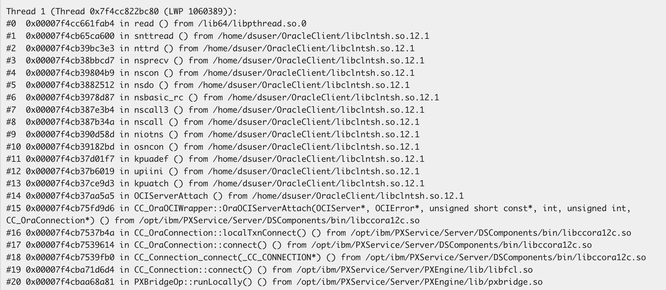 The application is hung at OCIServerAttach call. — oracle-mosc