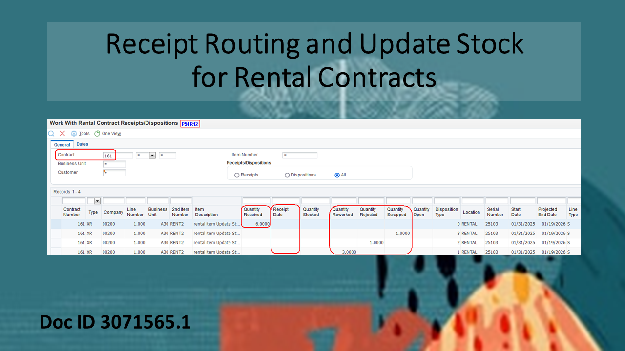 Receipt Routing And Update Stock Process For Rental Contracts — Oracle Mosc