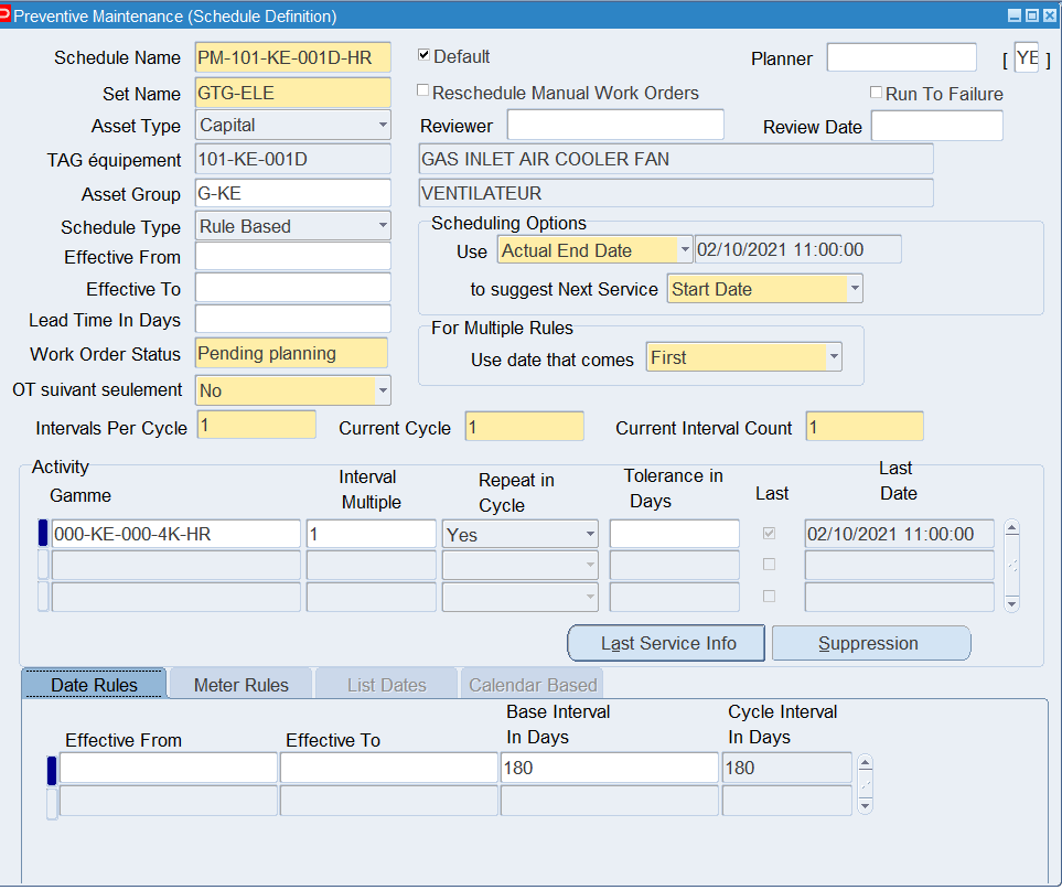 Preventive maintenance program — oracle-mosc