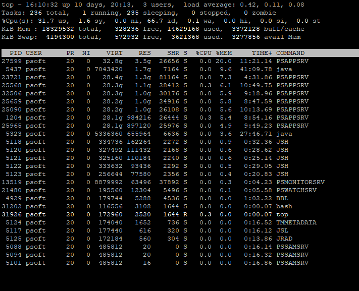 More Memory consuming by PSAPPSRV in Linux RHEL 7 (Top -U) /PT8.57.13 ...