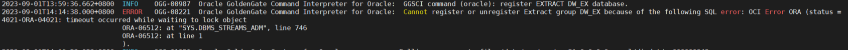 Ogg Register Extract Failed — Oracle Mosc