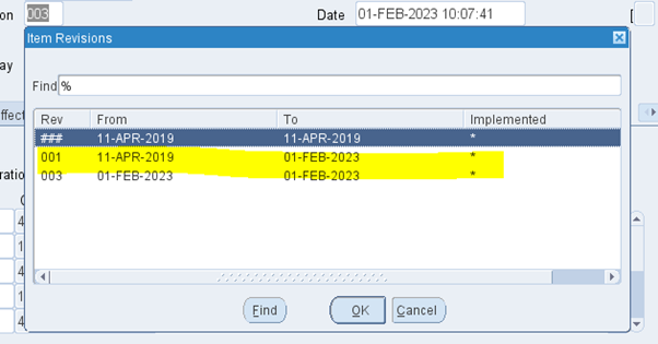 Bill of Material (BOM) Query - Can you change item revision from LOV ...