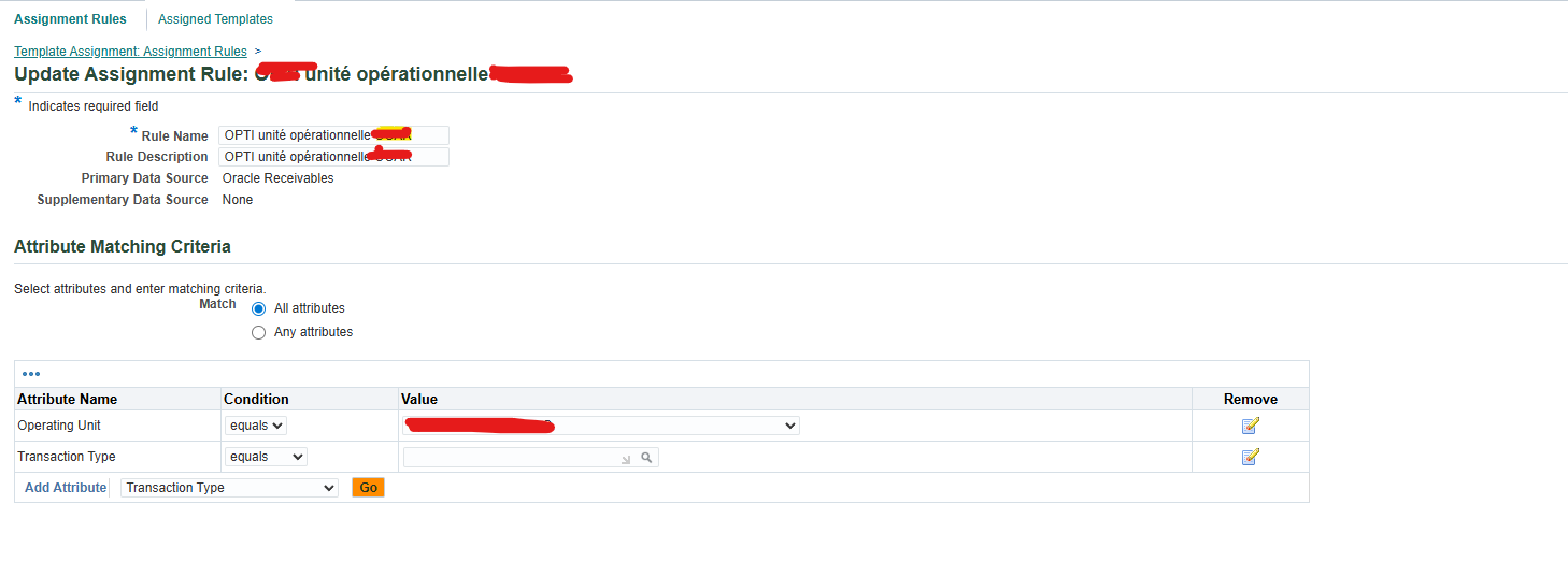 Bill Presentment Template Rule Assignment does not show the transaction ...