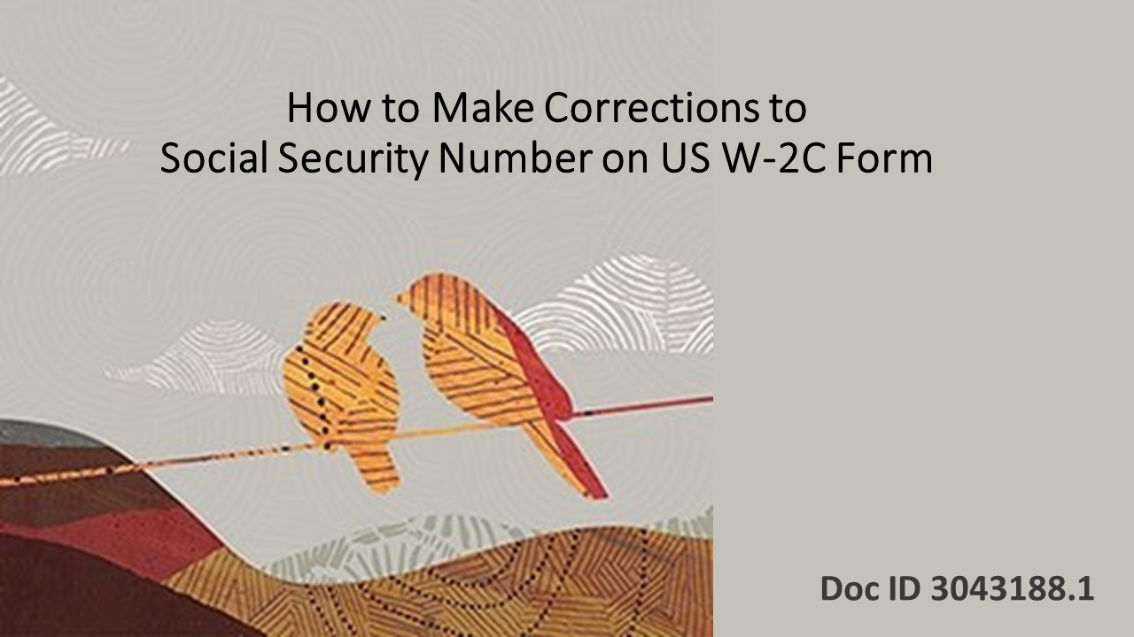 New How To KM Document to Correct SSN on US W-2C Form — oracle-mosc