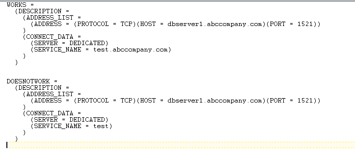 Tns Connection Not Working Without Adding Domain To Service Name 7382