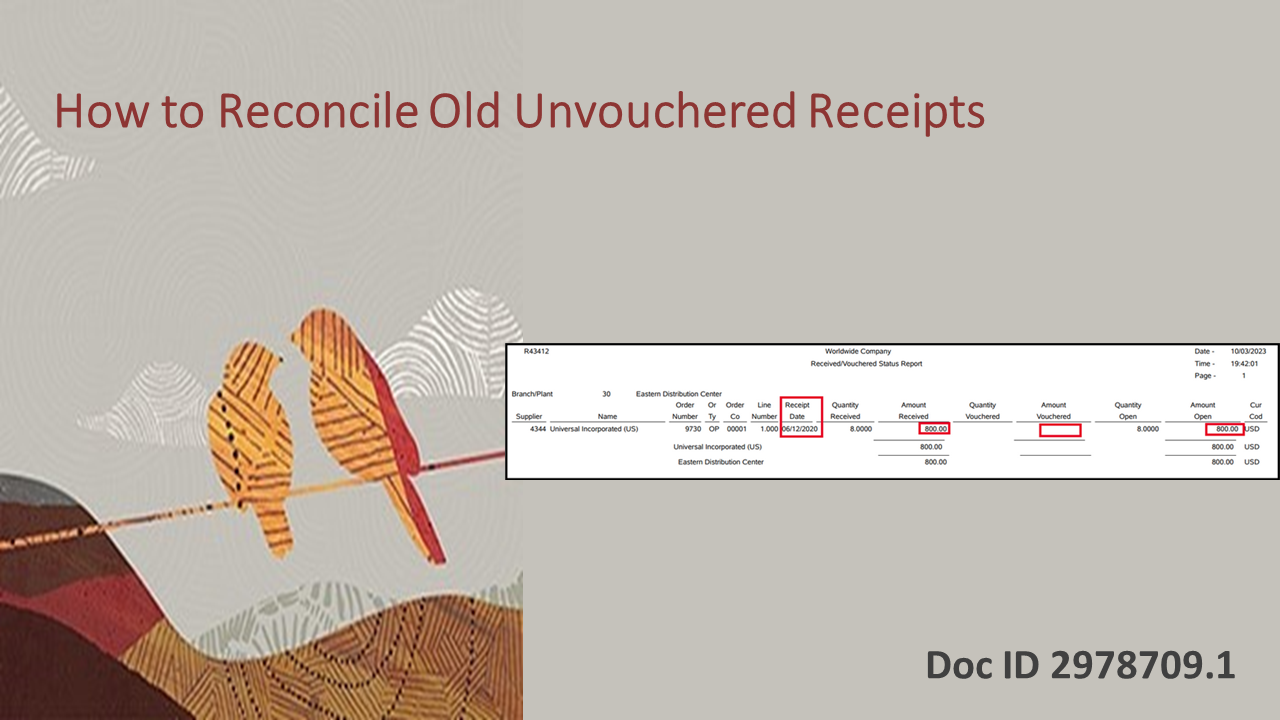 New HowTo Document to Reconcile Unvouchered Receipts — oracle-mosc
