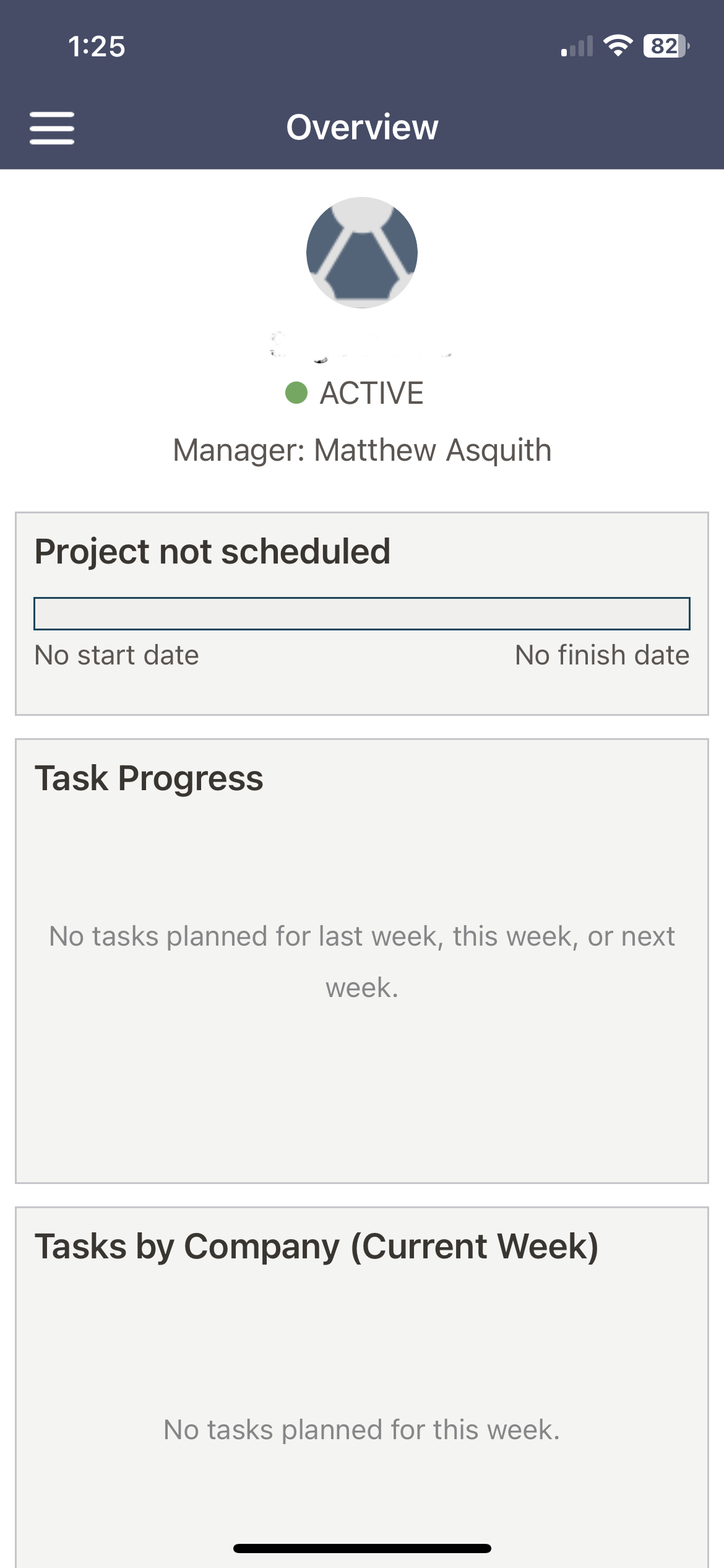 OPC Progress App - Project Not Scheduled — oracle-mosc