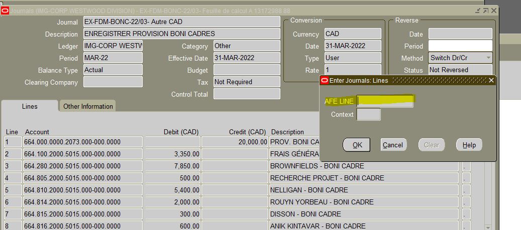 API To update GL Lines DFF — oracle-mosc