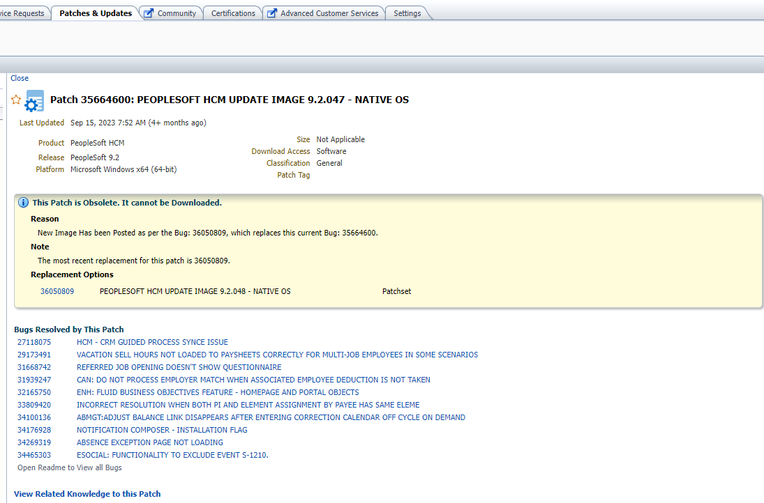 HCM Image 48 Update - Patch 36050809 — oracle-mosc