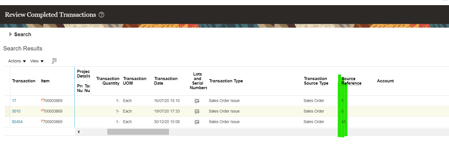 Sql Query To Get Source Reference From Review Completed Transactions Page — Oracle Mosc
