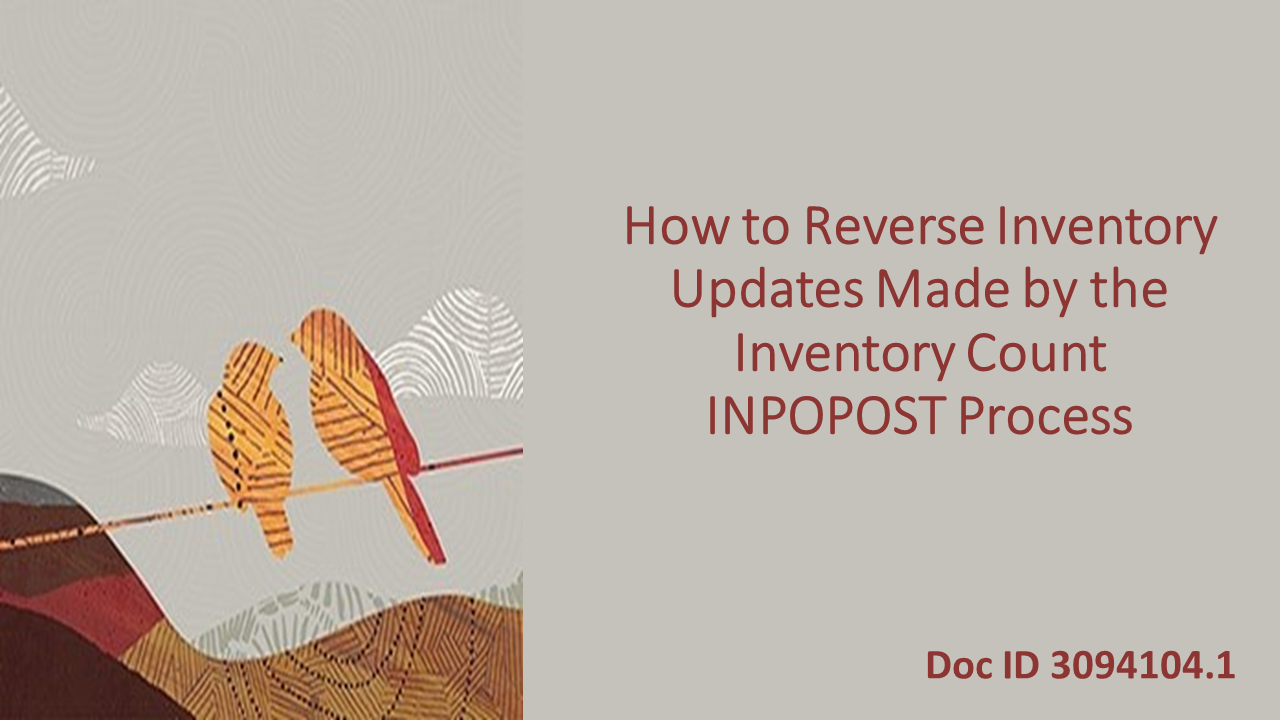 How to Reverse Inventory Updates Made by the Inventory Count INPOPOST ...