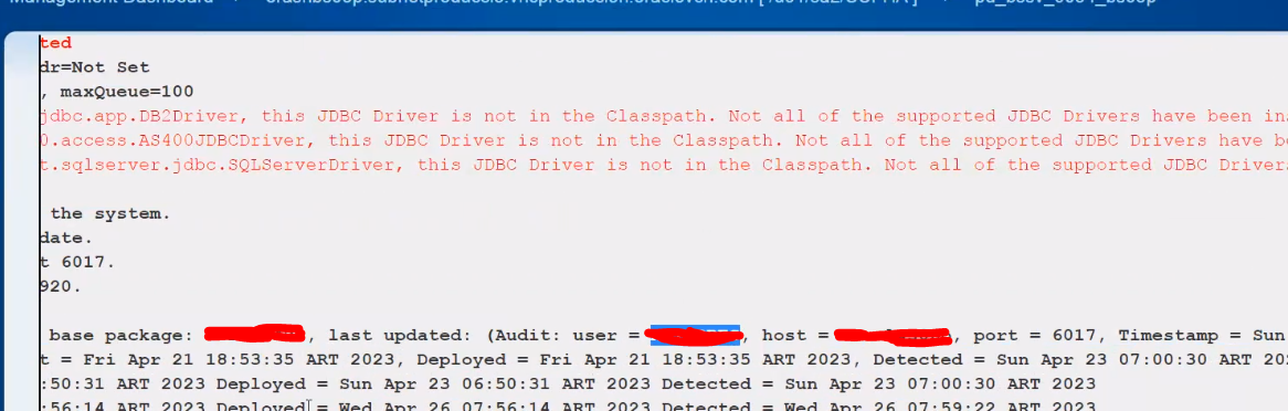 bssv log: Audit: User = xxxxxxxxx — oracle-mosc