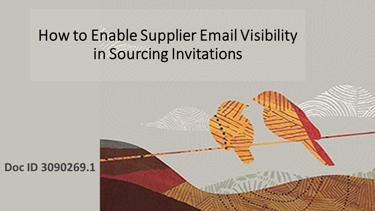 How to Enable Supplier Email Visibility in Sourcing Invitations ...