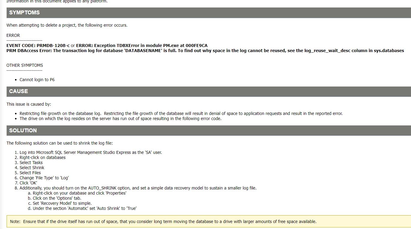 User can't login into the Primavera P6 application — oracle-mosc