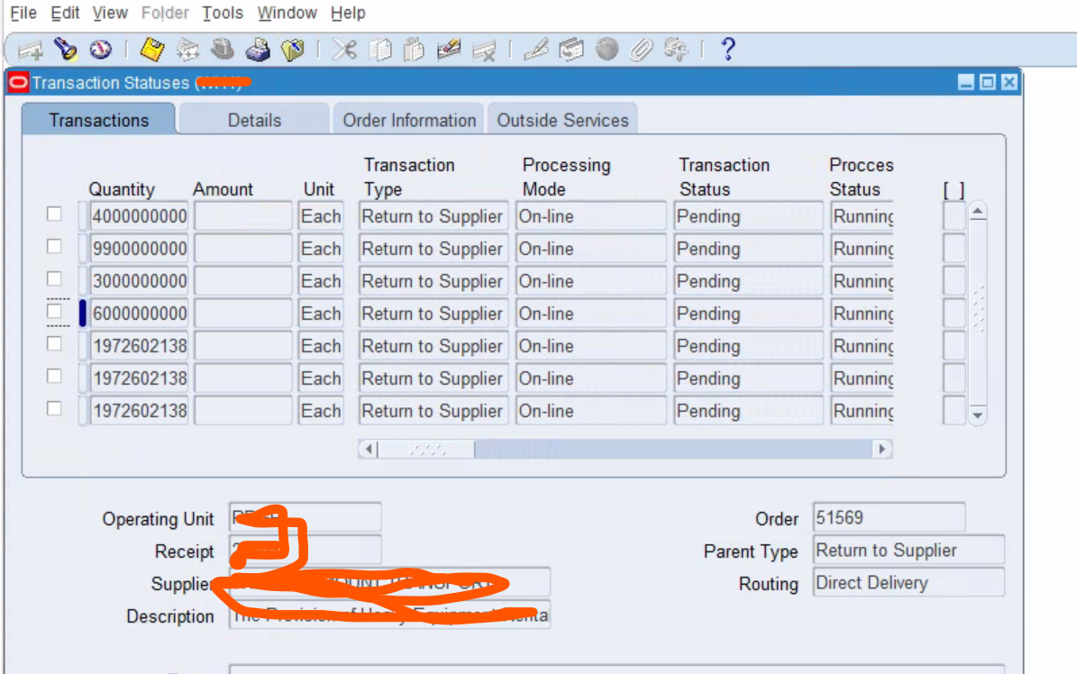 How to delete these struck records from transaction status summury ...