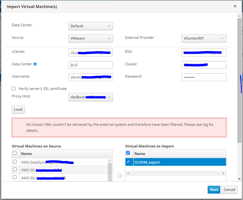 Importing a Virtual Machine from VMWare into Oracle Linux KVM Manager — oracle-mosc