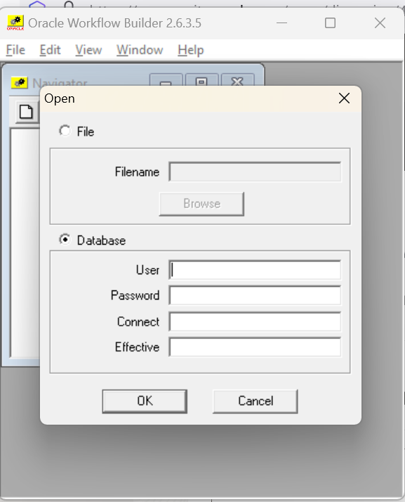 Workflow builder how to connect to SQL Developer — oracle-mosc