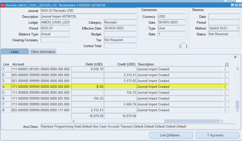 Secondary Ledger- Additional line in the journal — oracle-mosc