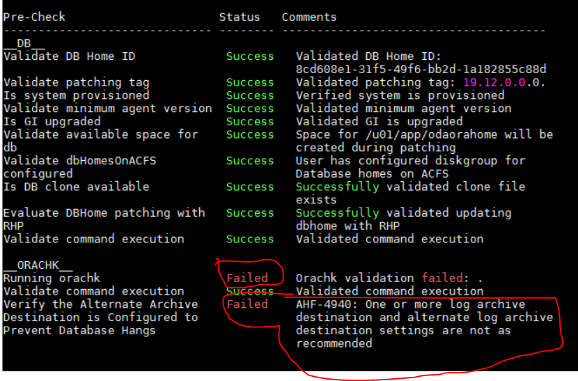 Upgrading 19.8 to 19.12 - AHF-4940 during pre check for DB upgrade — oracle-mosc