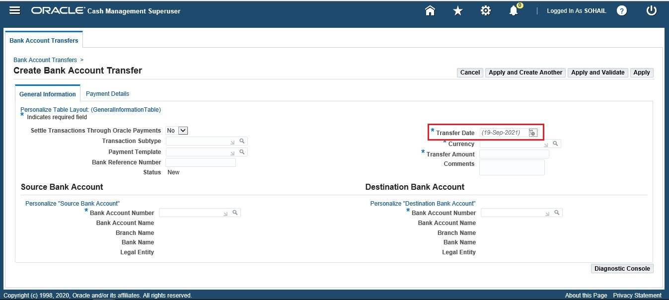 Make current date as default date in Bank Transfer Form (Cash ...