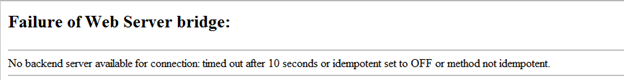 Failure of Web Server Bridge — oracle-mosc