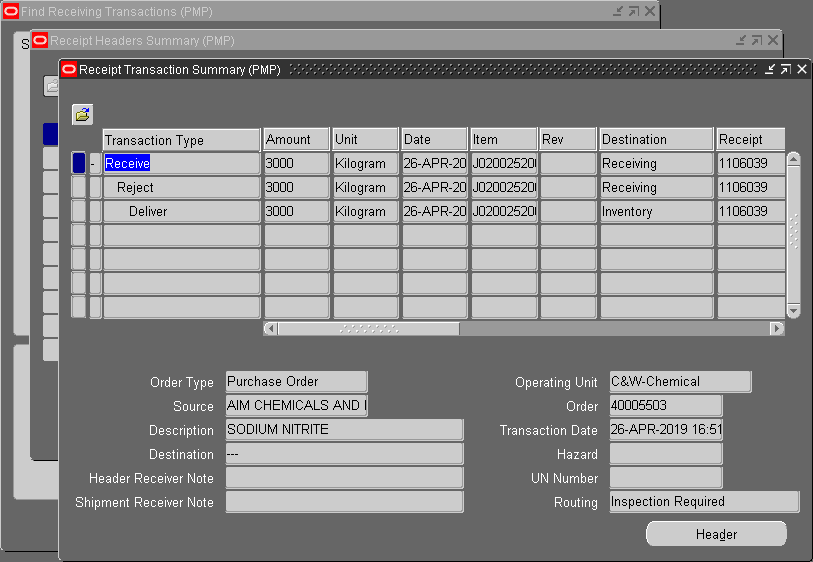 Rejected Material Is Getting Delivered Into Sub Inventory — Oracle Mosc