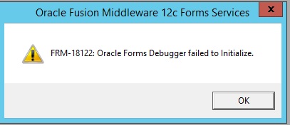 FRM-18122: Oracle Forms Debugger Failed to Initialize — oracle-mosc