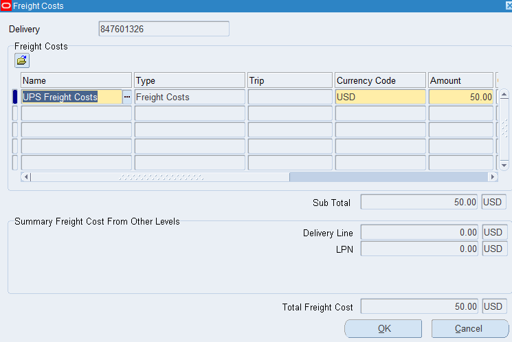 Freight Charges not showing in AR Invoice — oracle-mosc