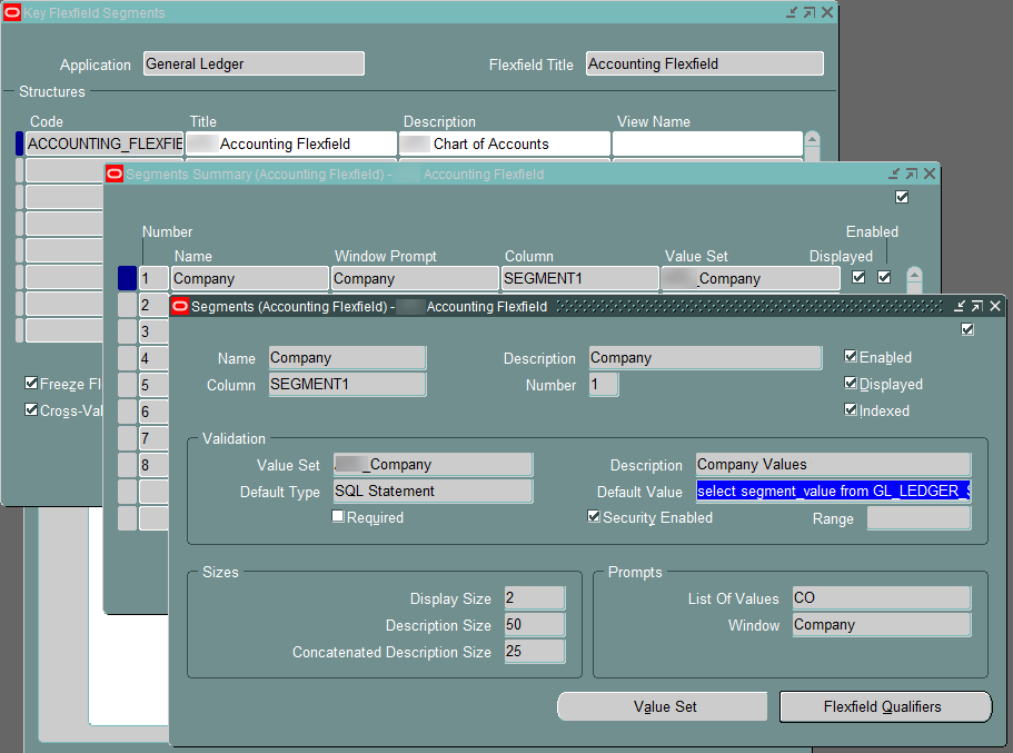 How To Set A Default Value For Company Segment Of The Accounting Flexfield Oracle mosc