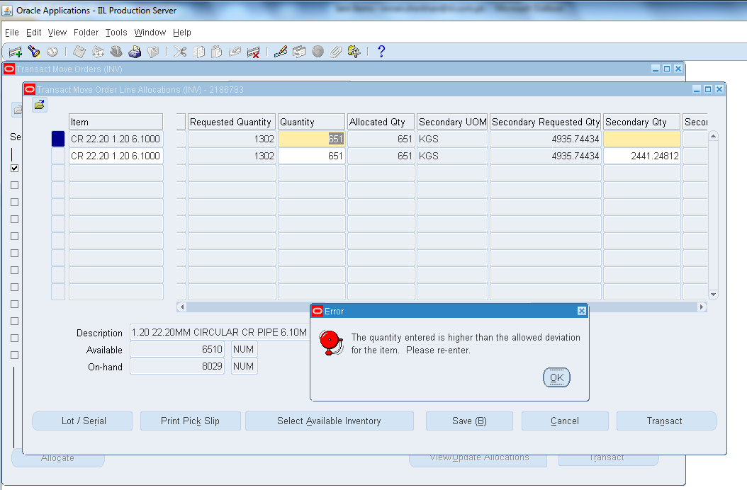 Unable To Backorder A Move Order Line — Oracle Mosc