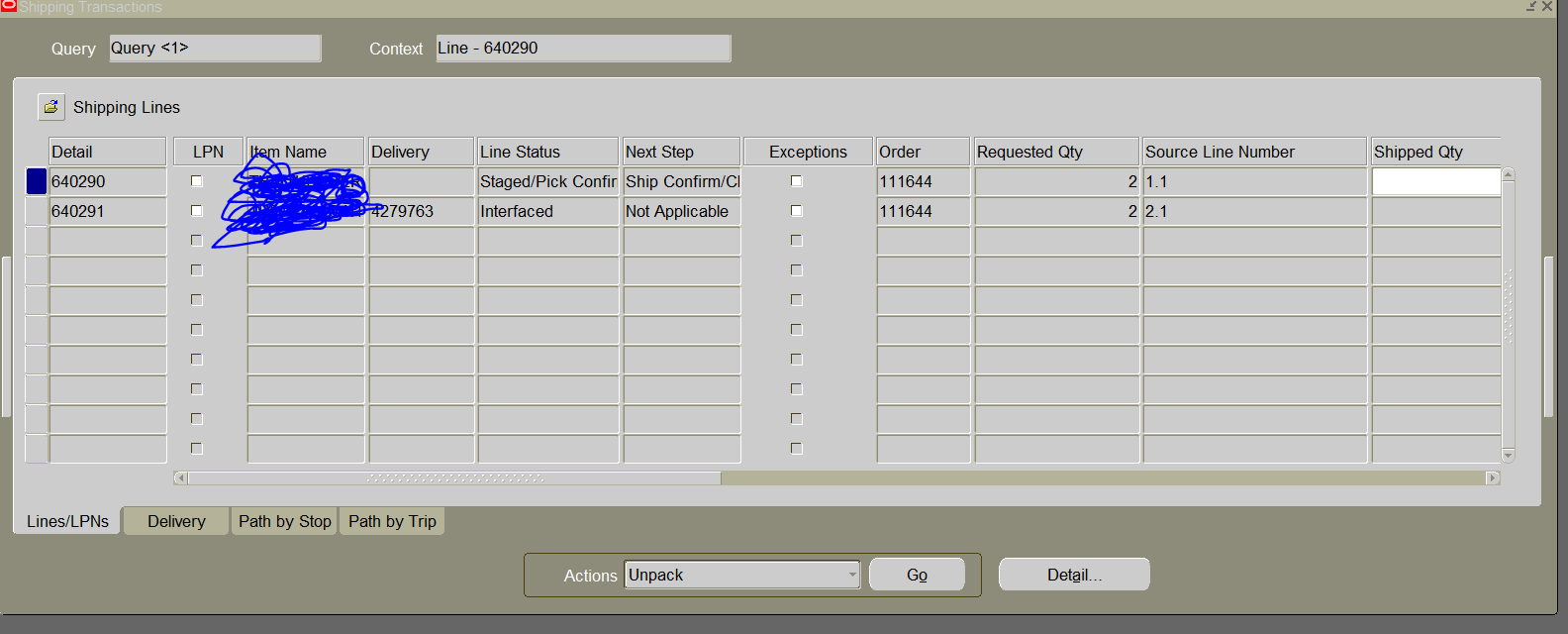 Ship Confirm Api Not Working For One Delivery Detail Line — Oracle Mosc