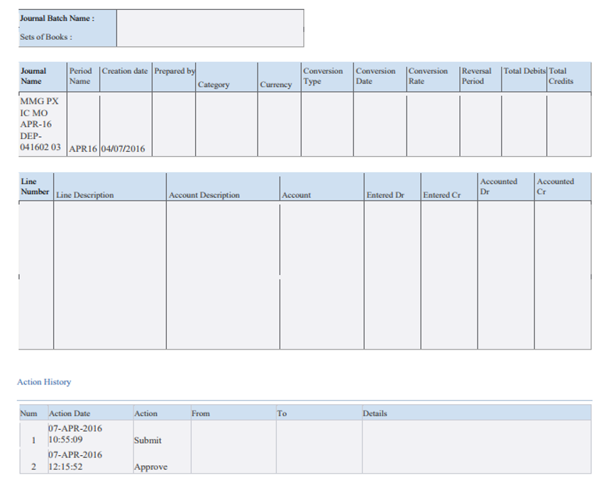 How to view Approval Action History for Journal in GL ? — oracle-mosc