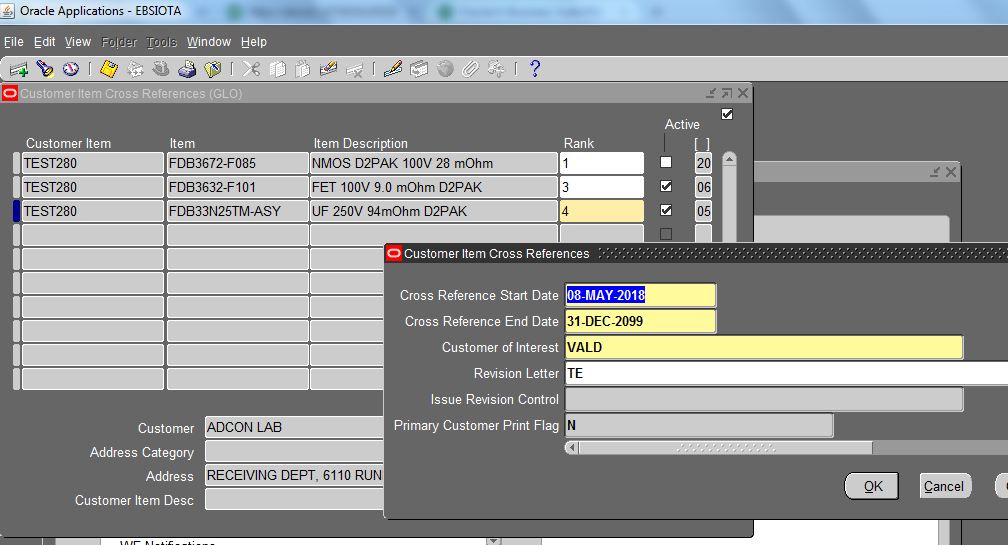 App Fnd 01238 Cannot Set Value For Field Customer Item Xref Last