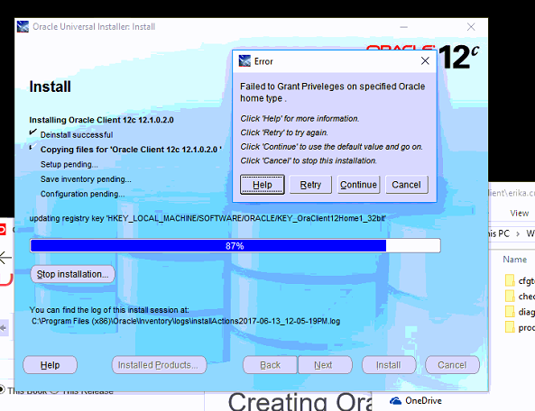 Windows 10 - MTS - Failed to Grant Priveleges — oracle-mosc