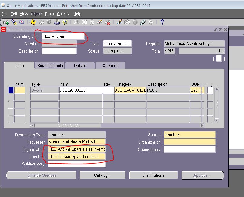 Is it possible to set default destination Organization & Location based ...