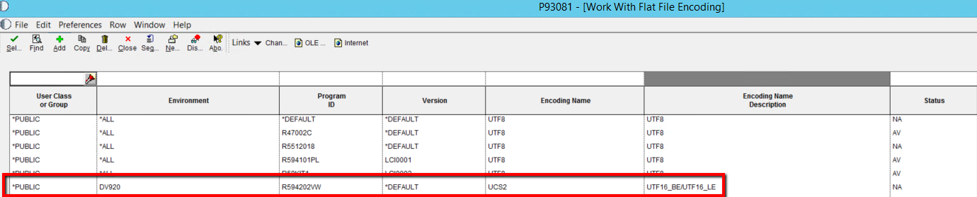 Encoding a text file from a Table Conversion in ANSI Format — oracle-mosc