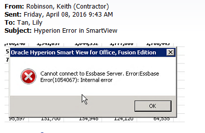 Essbase Error 1054067 : How to resolve? — oracle-mosc