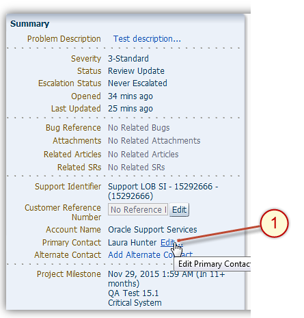 How do I update the Service Request Primary contact? — oracle-mosc