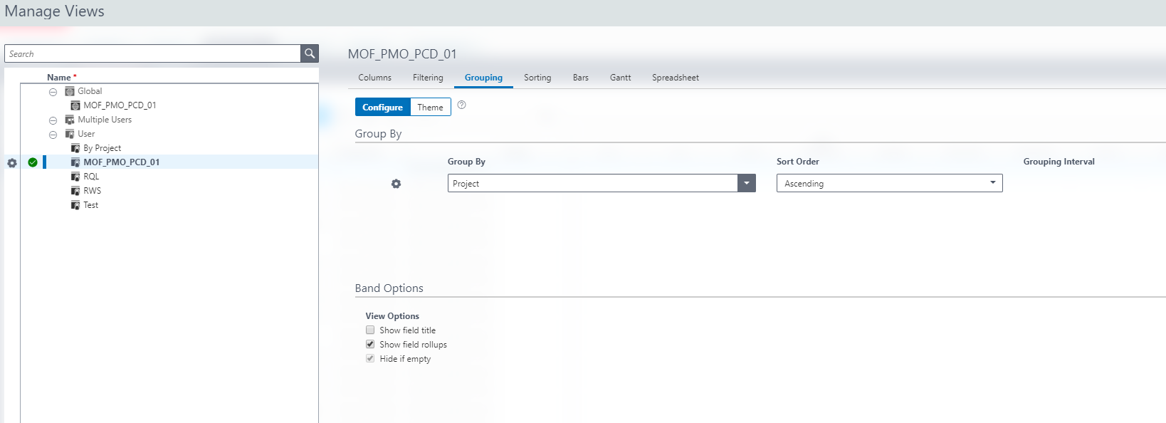Show summaries only in EPPM similar to P6 Professional — oracle-mosc
