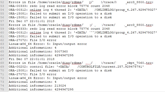 12c ASM: Write failed / Read failed, 'I/O error', failed to submit an I ... 12c ASM: Write failed / Read failed, 'I/O error', failed to submit an I ...