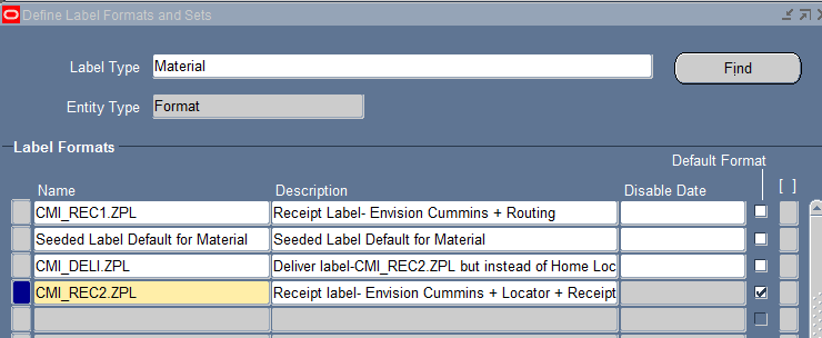 MSCA Label print for Receive and Delivery Transactions. — oracle-mosc