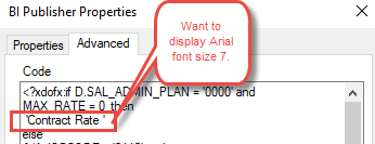 Dynamic font size based on condition statement — oracle-mosc