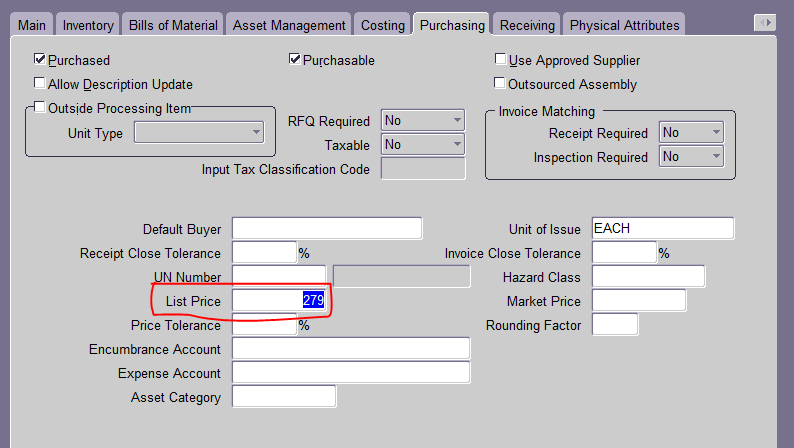 Is there any API to update the list price in the item master? — oracle-mosc