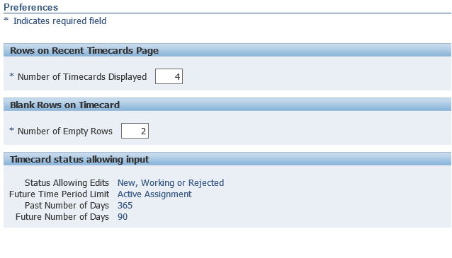 Time card is not visible to past period even after setting past number ...
