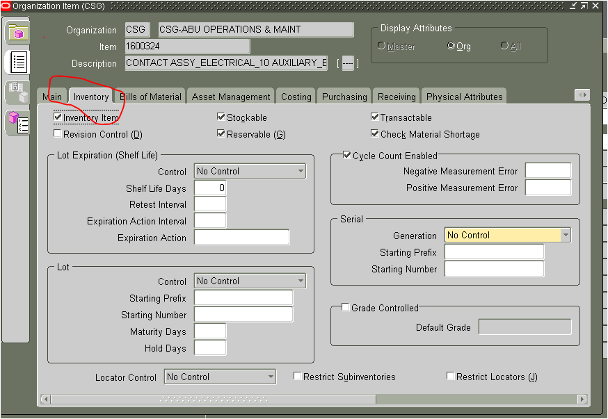 How to make an Individual item tab read only on Inventory item form ...