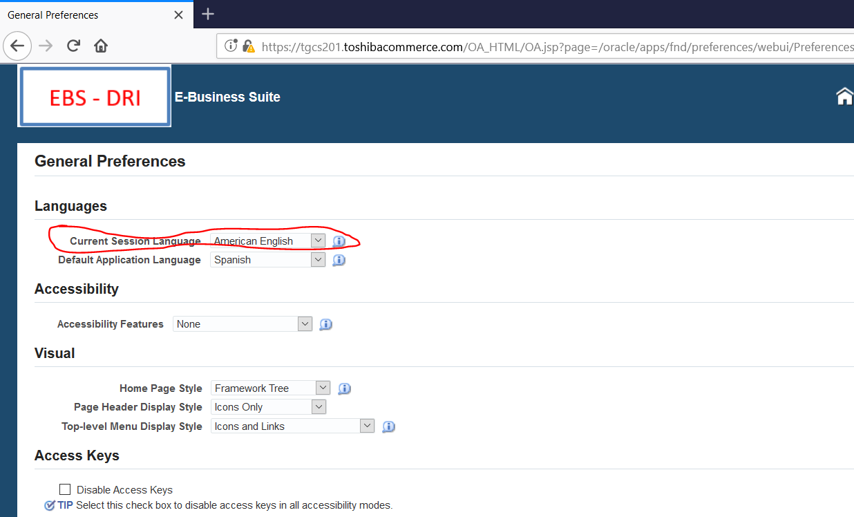How to set default current session language? — oracle-mosc